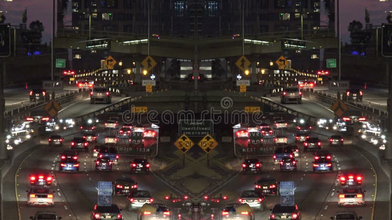 Abstract Motion Patterns of Traffic in the City at Night Stock Video ...
