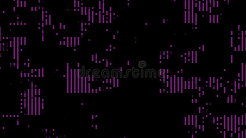 Abstract Motion Purple Dots Halftone Pattern at Flat Black Background ...
