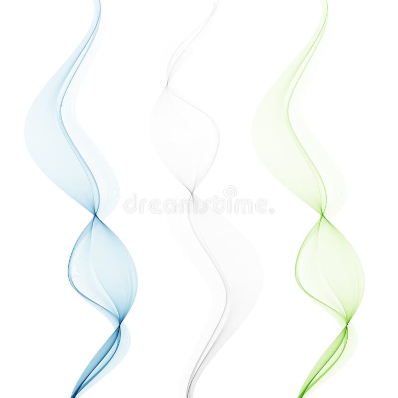 Abstract Motion Smooth Color Wave Vector Set Of Curve Colorful Lines Stock Vector Illustration