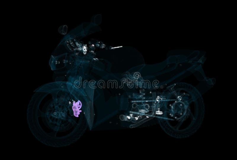 Abstract Motorcycle Consisting of Glow Points and Lines. 3d ...