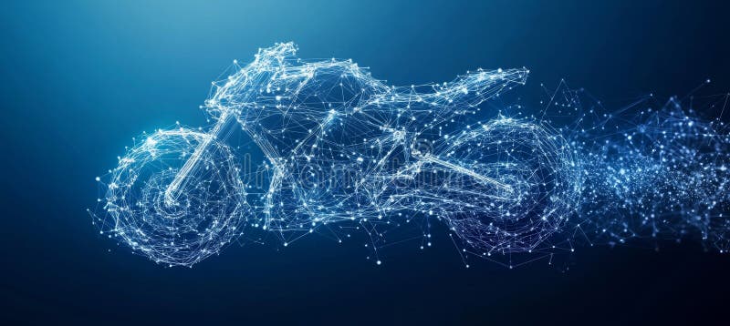 Abstract Motorcycle Design with Connecting Lines and Dots, Representing ...