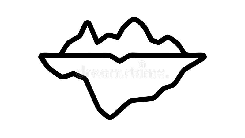 Abstract Mountain Landform Icon, Represents Nature, Terrain or Shape ...