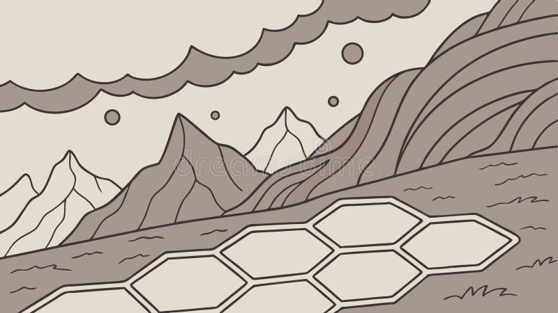 Abstract Mountain Landscape with Hexagonal Patterns, Vector Design Generative AI Stock Vector ...