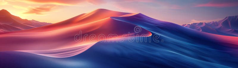 Abstract Mountain Landscape with Vibrant Sunset Colors Stock ...