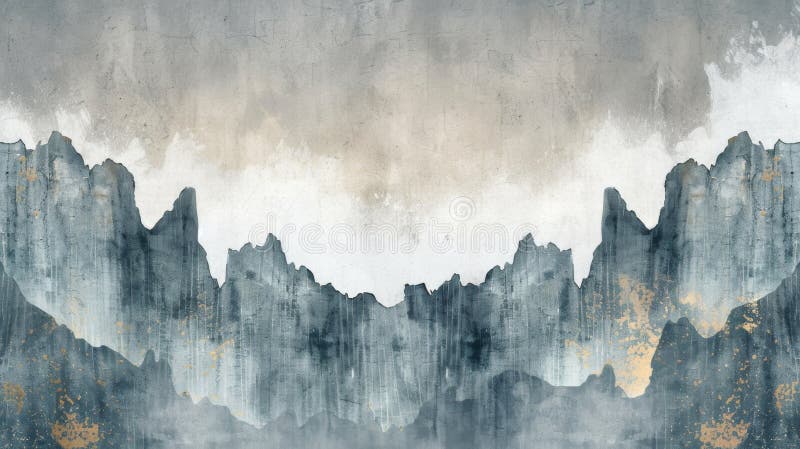 Abstract Mountain Landscape in Watercolor Style Stock Photo - Image of ...