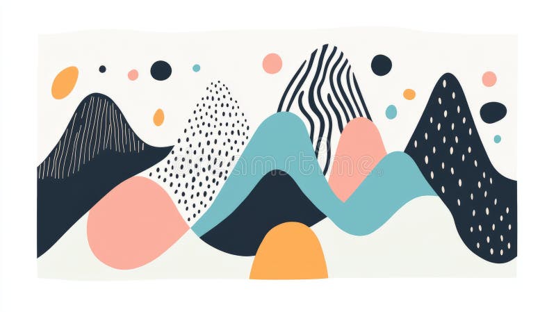 Abstract Mountain Peak Patterns in Modern Illustration Style Stock ...