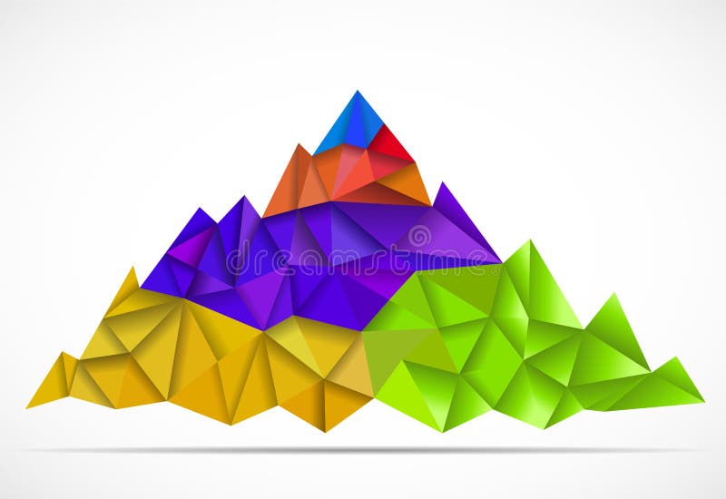 Polygon Mountain Of Triangles Stock Illustration - Illustration of ...