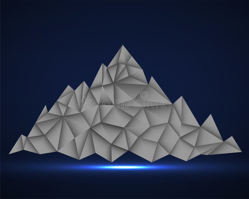 Abstract Mountain in Polygonal Style. Mountain with Triangles Stock ...