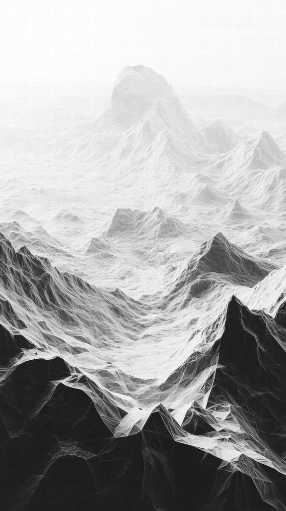 Abstract Mountain Range Flows Seamlessly into Digital Landscape with ...