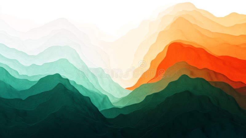 Abstract Mountain Range Landscape with Gradient Color Palette Stock ...