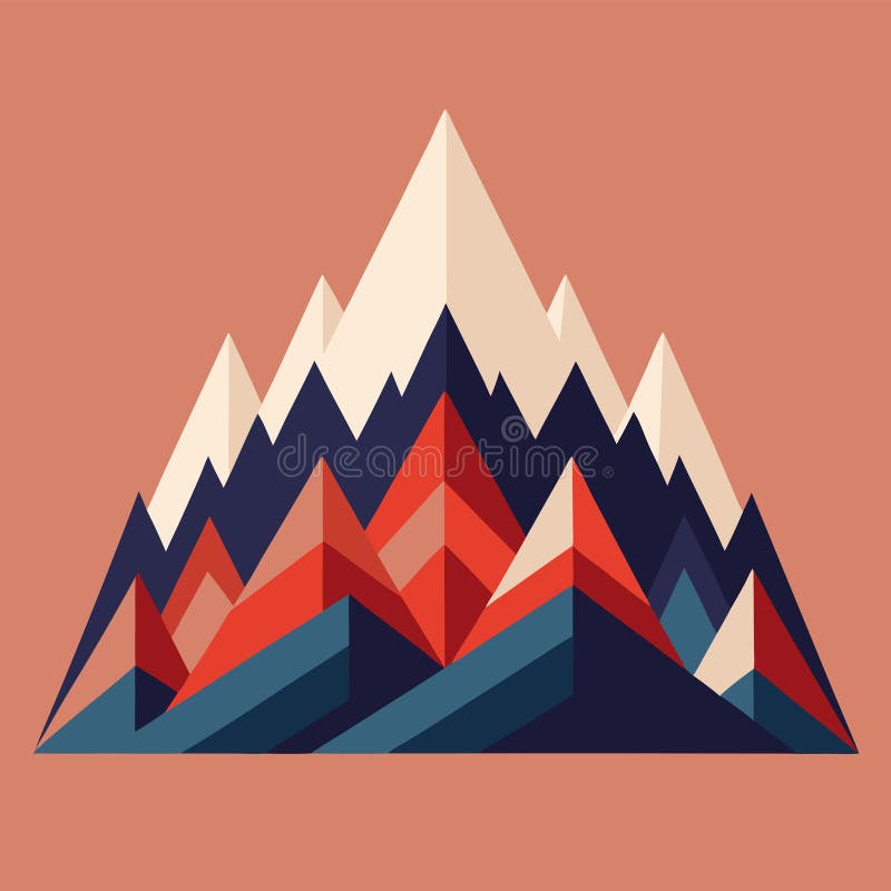 Abstract Mountain Vector Icon Using Geometric Shapes. Stock Vector ...