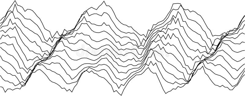 Abstract Mountain Wave Forms for Design and Art Projects Stock Vector ...