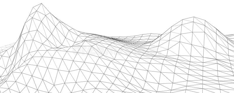 Abstract Mountainous Landscape, 3d Mesh, Low Poly Modeling, Vector ...