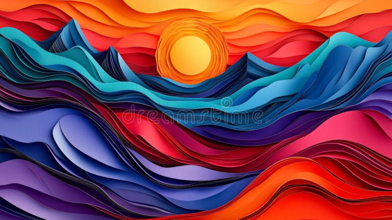 Abstract Mountains, Characterized by Their Layered Construction ...