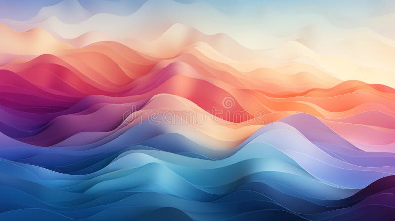 Abstract Mountains Consisting of Slabs, Gradient Color. Colorful Wave ...