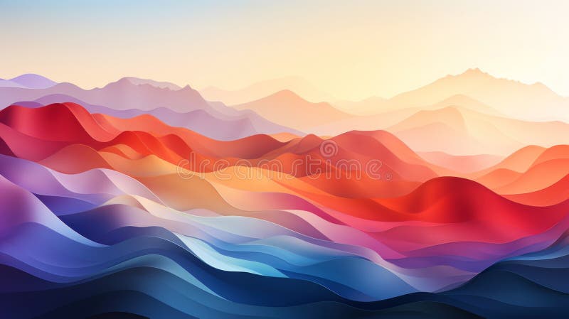 Abstract Mountains Consisting of Slabs, Gradient Color. Colorful Wave ...
