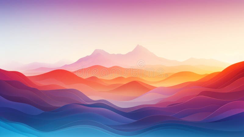 Abstract Mountains Consisting of Slabs, Gradient Color. Colorful Wave ...