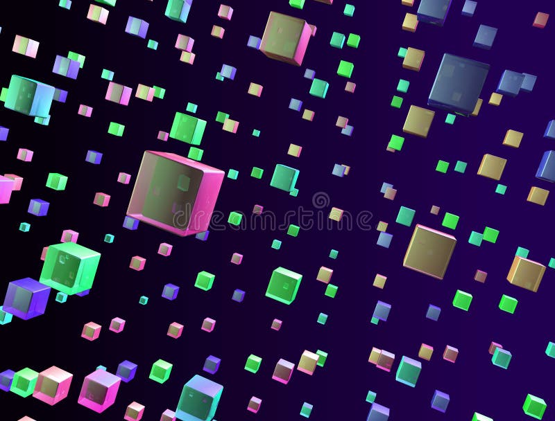 Abstract moving cubes stock footage. Video of color, background - 76652646