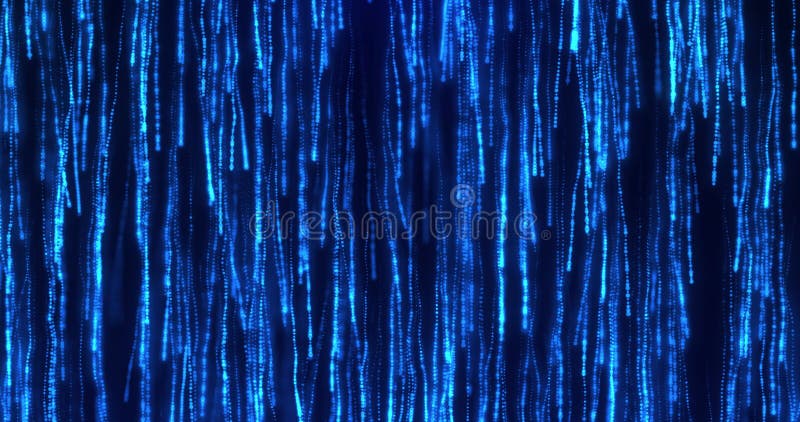 Abstract Moving Digital Particles on a Blue Futuristic Background Stock ...