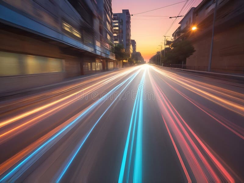 Abstract Moving Forward Motion Blur Background with Light Trails ...