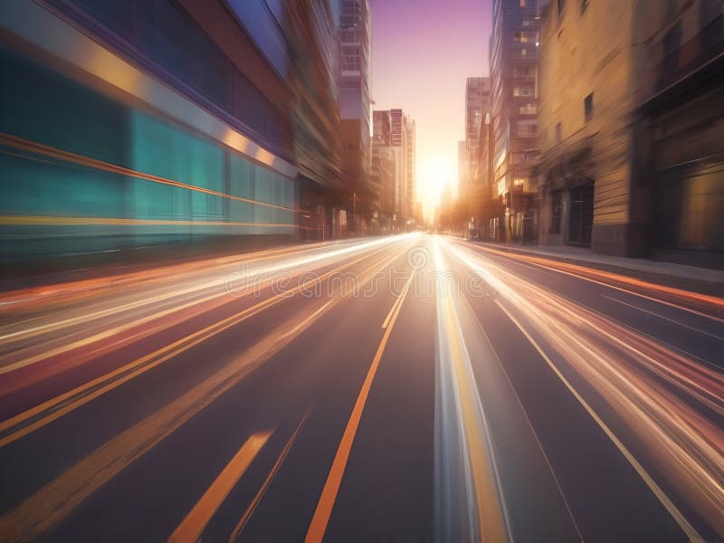 Abstract Moving Forward Motion Blur Background with Light Trails ...