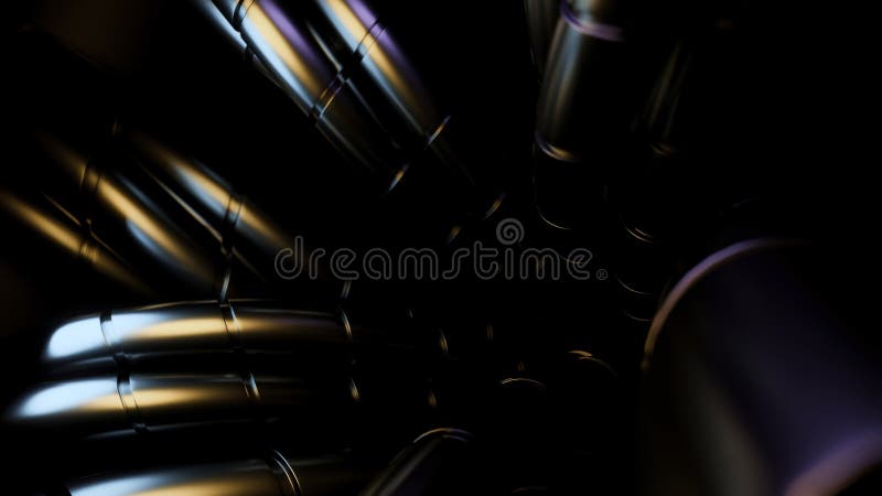 Abstract Moving Metal Bended Tubes. Design. Moving Abstract Mechanism ...