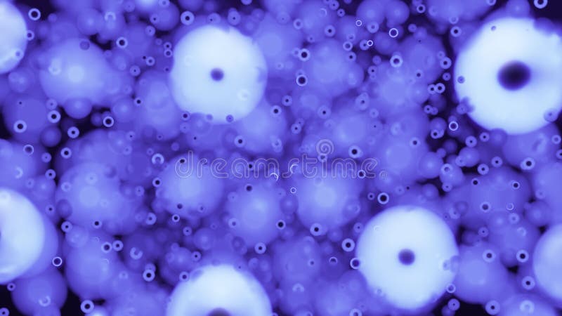 Abstract Moving Microorganisms or Bacteria on a Blue Background. Design ...