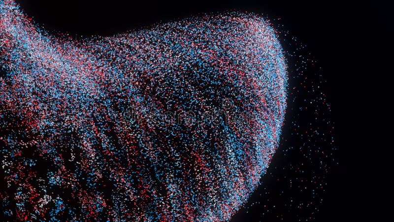 Abstract Moving Particles on Black Background. Animation Stock Photo ...