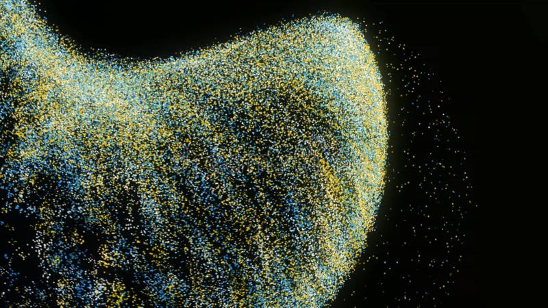 Abstract Moving Particles on Black Background. Animation Stock ...