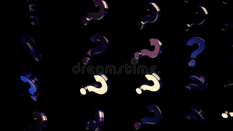 Animation of Question Mark Symbol on Black Background. Abstract ...