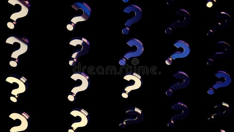 Animation of Question Mark Symbol on Black Background. Abstract ...