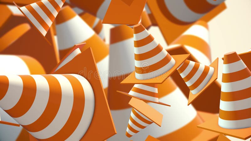 Abstract Moving and Rotating Road Cones Stock Footage - Video of ...