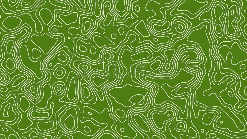 Abstract Moving Green Lines on a White Background. Topographic Map ...