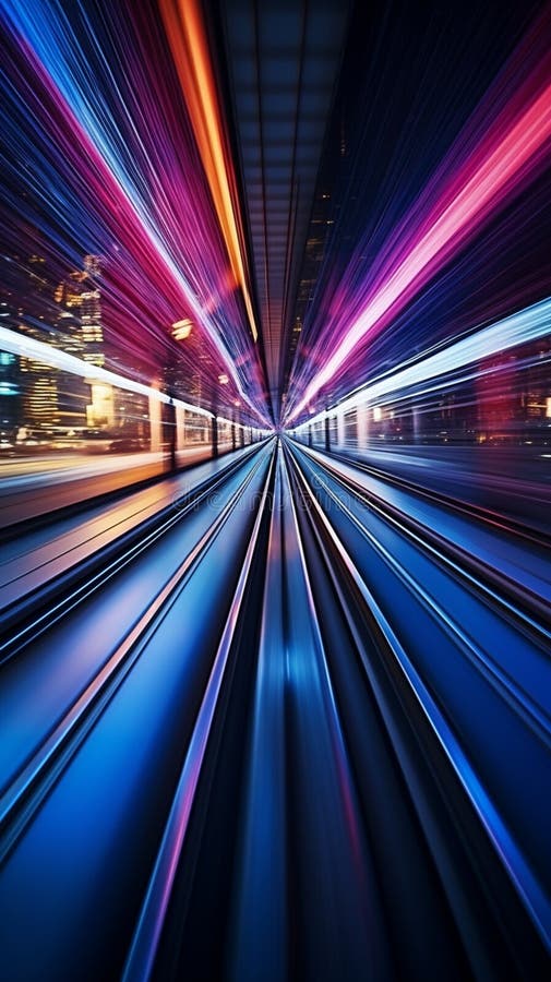 Abstract MRT Track Displays High-speed Motion Lights in Mesmerizing ...