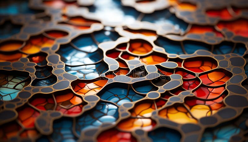 Abstract Multi Colored Design with Vibrant Colors and Curves Generated ...