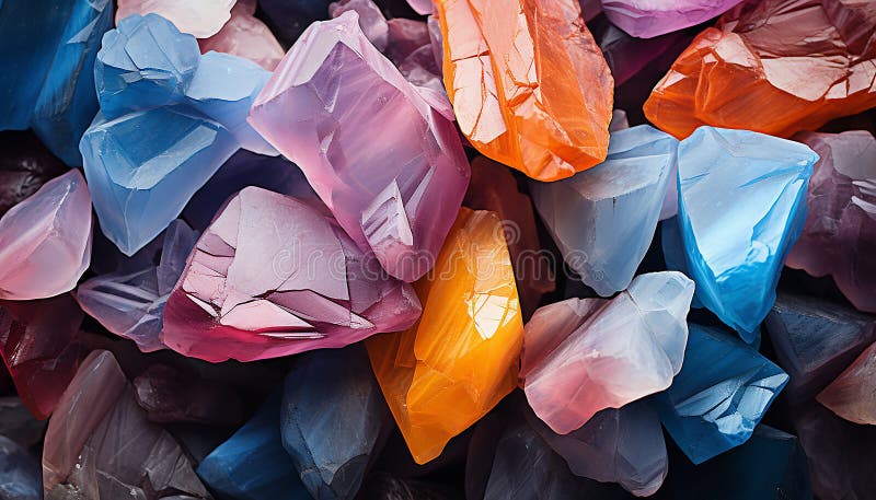 Abstract Multi Colored Gemstone Shapes Create a Vibrant, Transparent ...