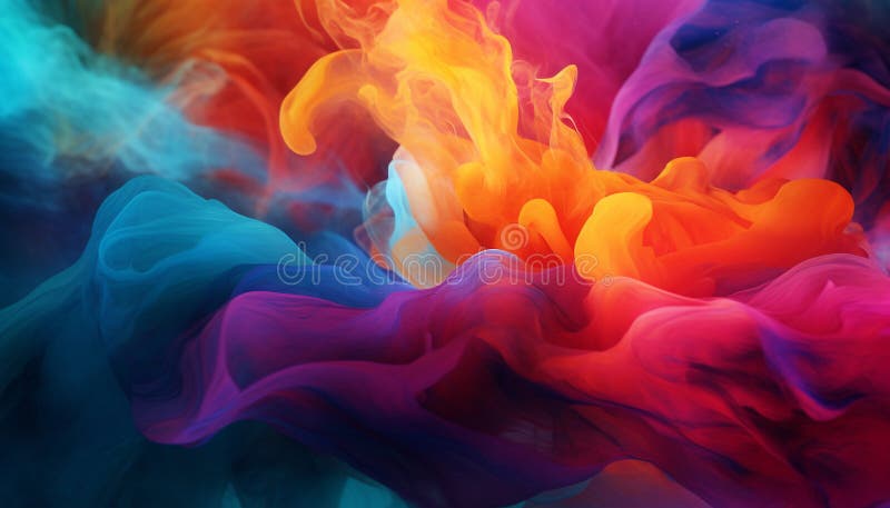 Abstract Multi Colored Ink Paint Creates Flowing Vibrant Patterns ...