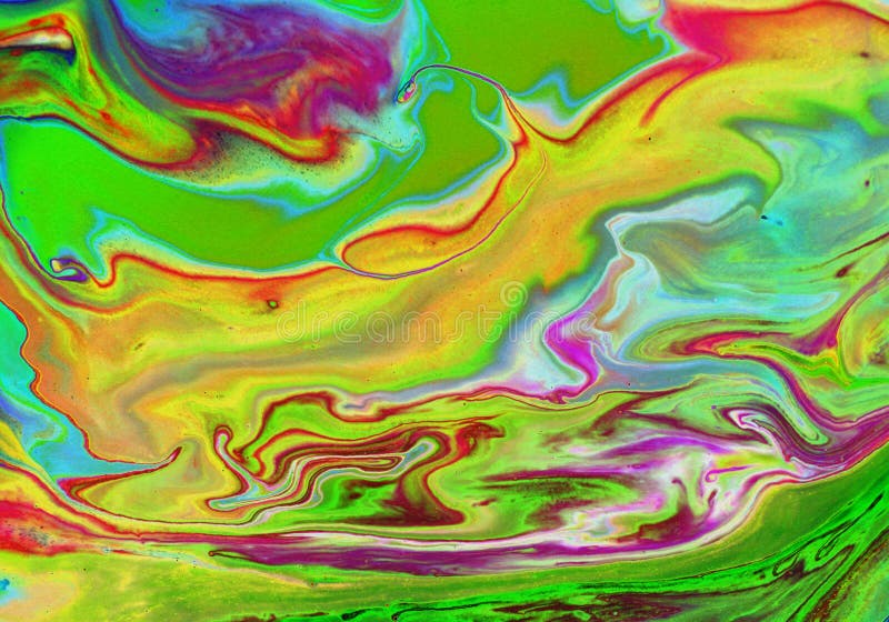 Abstract Multi-colored Marble Background. Acrylic Paint Flows Freely ...