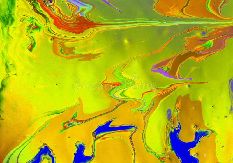 Abstract Multi-colored Marble Background. Acrylic Paint Flows Freely ...