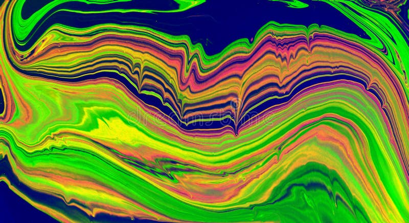 Abstract Multi-colored Marble Background. Acrylic Paint Flows Freely ...