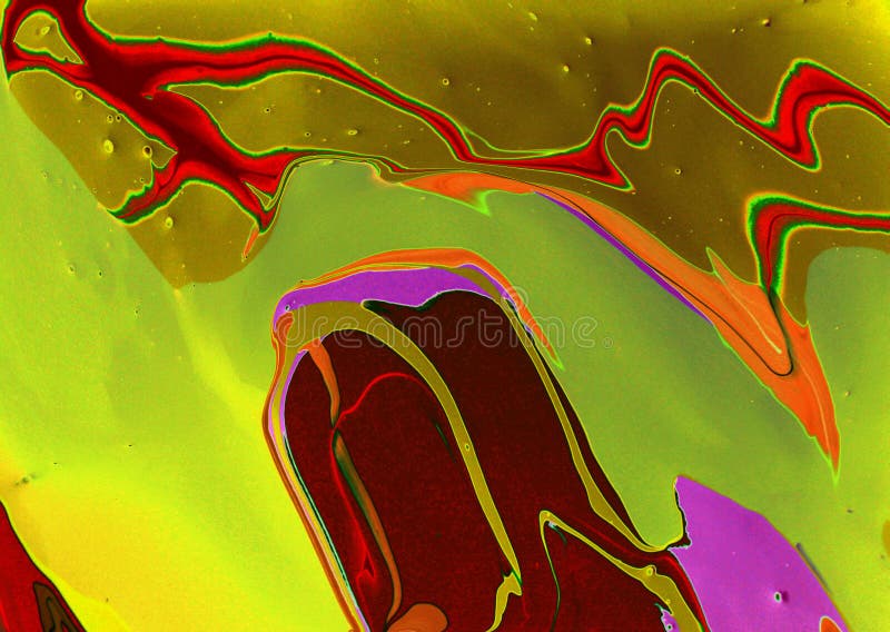 Abstract Multi-colored Marble Background. Acrylic Paint Flows Freely ...