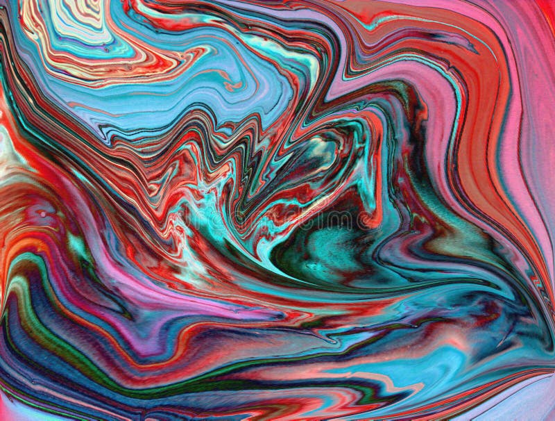Abstract Multi-colored Marble Background. the Acrylic Paint Flows ...