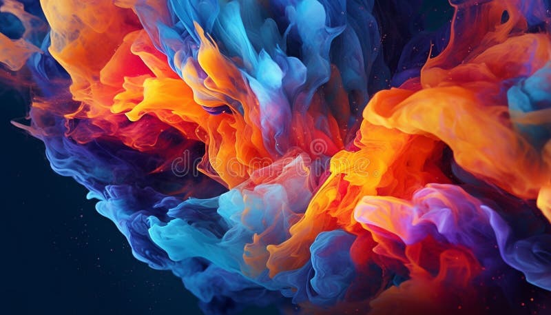 Abstract Multi Colored Paint Creates Vibrant Flowing Patterns Generated ...
