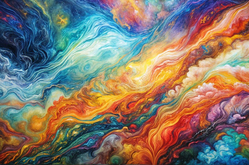 Abstract Multi-colored Painting Stock Illustration - Illustration of ...