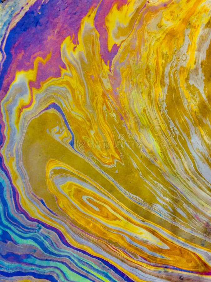 Abstract of Multi Colored Puddle with Gasoline Stock Image - Image of ...