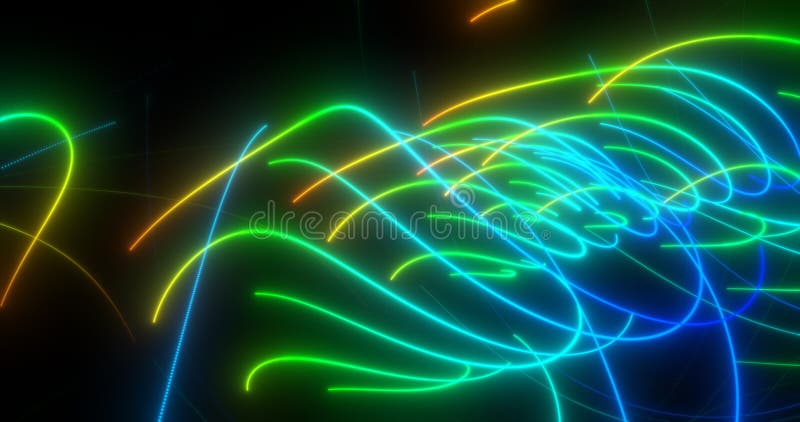 Abstract Multi-colored Rainbow Neon Energy Laser Lines Flying Stock ...