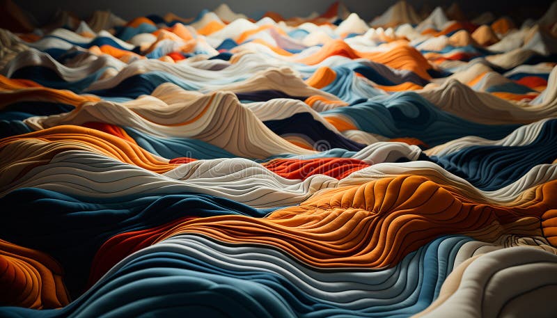 Abstract Multi Colored Silk Pattern, Vibrant Wave Design, Modern ...