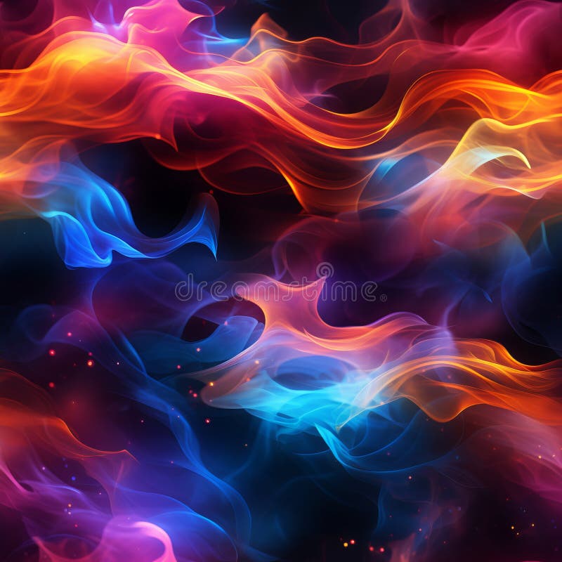 Abstract Multi-colored Smoke on a Black Background Stock Illustration ...