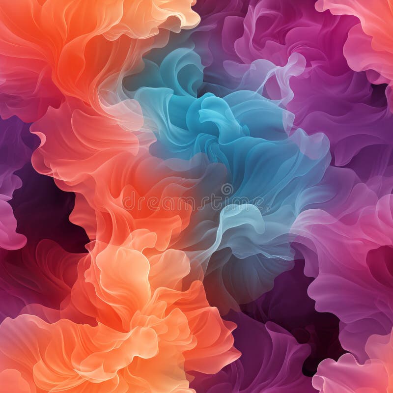 Abstract Multi-colored Smoke on a Black Background Stock Illustration ...