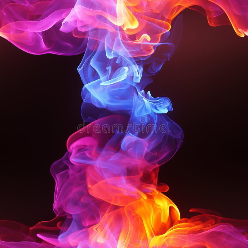 Abstract Multi-colored Smoke on a Black Background Stock Illustration ...